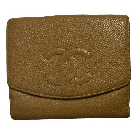 CHANEL | Bags | Authentic Chanel Tan Caviar Leather Interlocking C Cc ...